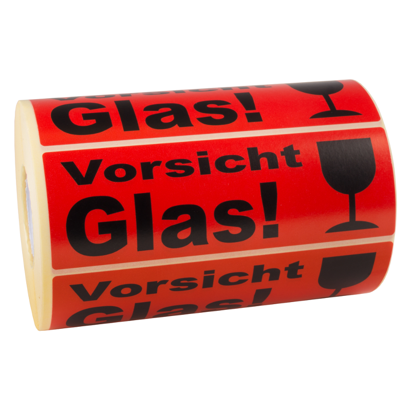 Warnetikett VORSICHT GLAS 150 x 50 mm » BB-Verpackungen