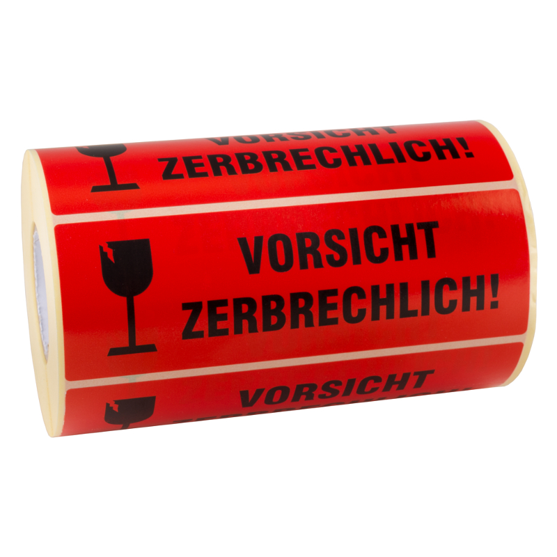 Etikettt Vorsicht zerbrechlich 150x50mm » BB-Verpackungen